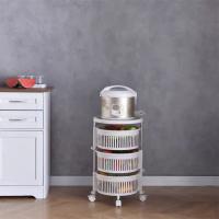 China Non-folding Rack Rotating Vegetable Shelving for Sustainable Kitchen Floor Storage for sale