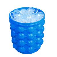 China Custom Logo Portable Half Round Ice Chips Ice Bucket with Lid 13cm TPE PP for Pub Party for sale