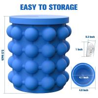 China Custom Logo Portable Half Round Ice Chips Ice Bucket with Lid 13cm TPE PP for Pub Party for sale