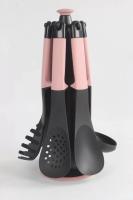 China Effortlessly Access Utensils with 6-Piece Nylon Set and Rotating Storage Stand for sale