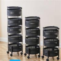 China Non-folding Rack Rotating Vegetable Shelving for Sustainable Kitchen Floor Storage for sale