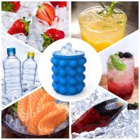 China Custom Logo Portable Half Round Ice Chips Ice Bucket with Lid 13cm TPE PP for Pub Party for sale