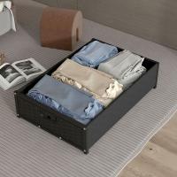 China Under Bed Storage Box with Pulley and Cover 61x42x16cm Plastic Clothes Toy Organizer for sale