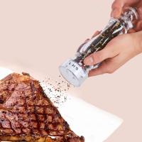 China Stainless Steel Salt and Pepper Grinder 60x221mm Manual Pepper Mill One Hand Thumb Operation for sale
