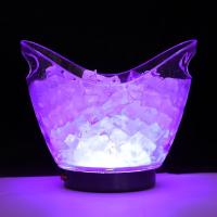 China Ice Buckets Tongs Type Large Plastic Beer Container with Handles and LED Lighting for sale