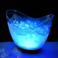 China Ice Buckets Tongs Type Large Plastic Beer Container with Handles and LED Lighting for sale
