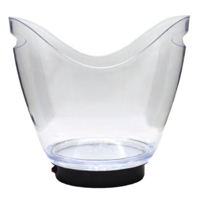 China Oval Shape LED Flashing Plastic Ice Bucket 4L for KTV Bar Wine Vodka Whiskey Champagne for sale