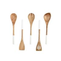 China 5 Piece Acacia Wood Kitchen Cooking Set Spoon Spatula Fork Slotted Turner 30cm for sale