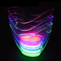 China Oval Shape LED Flashing Plastic Ice Bucket 4L for KTV Bar Wine Vodka Whiskey Champagne for sale