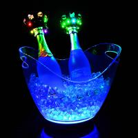 China Oval Shape LED Flashing Plastic Ice Bucket 4L for KTV Bar Wine Vodka Whiskey Champagne for sale