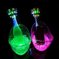 China Oval Shape LED Flashing Plastic Ice Bucket 4L for KTV Bar Wine Vodka Whiskey Champagne for sale