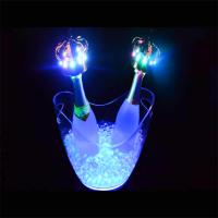 China Oval Shape LED Flashing Plastic Ice Bucket 4L for KTV Bar Wine Vodka Whiskey Champagne for sale