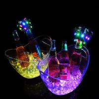 China Oval Shape LED Flashing Plastic Ice Bucket 4L for KTV Bar Wine Vodka Whiskey Champagne for sale