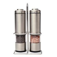 China Electric Pepper Grinder One Handed Operated 52x210mm Adjustable Coarseness Stainless Steel Salt Mill for BBQ for sale