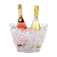 China Plastic LED Ice Bucket with RGB Colorful Lights 4L Capacity 27cm Clear Holder for Party for sale