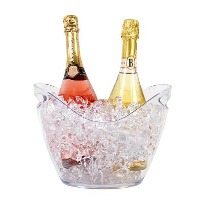 China Plastic LED Ice Bucket with RGB Colorful Lights 4L Capacity 27cm Clear Holder for Party for sale