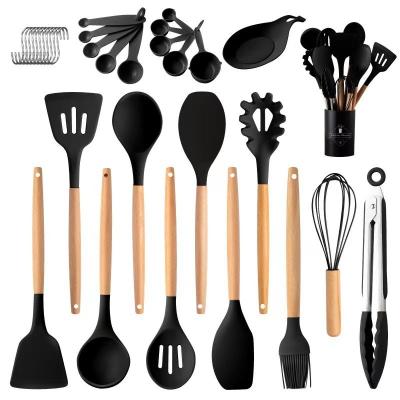 China 33 Piece Nonstick Cookware Set Silicone Kitchen Utensils Multicolor Frying Pans with Spatula Spoon 42g for sale