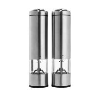 China Electric Pepper Grinder One Handed Operated 52x210mm Adjustable Coarseness Stainless Steel Salt Mill for BBQ for sale