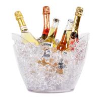 China Plastic LED Ice Bucket with RGB Colorful Lights 4L Capacity 27cm Clear Holder for Party for sale