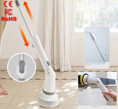 China 7 Replaceable Brush Heads Electric Spin Scrubber for Cleaning Bathroom Kitchen Floor for sale