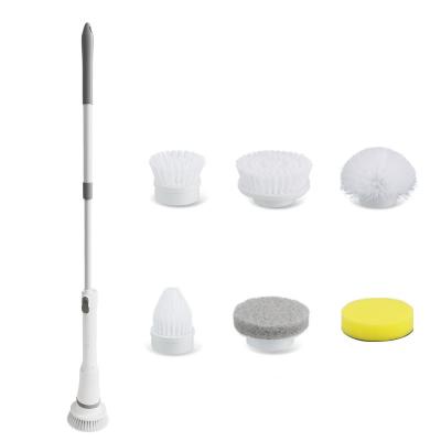China Cordless Electric Spin Scrubber IPX7 Waterproof with Adjustable Extension Handle for Bathroom Cleaning for sale