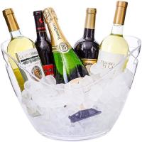 China 8L LED Acrylic Plastic Ice Bucket Modern Design for Party Bar with Tongs 25.5cm Height for sale