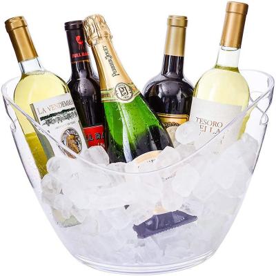 China 8L LED Acrylic Plastic Ice Bucket Modern Design for Party Bar with Tongs 25.5cm Height for sale