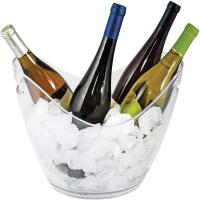 China 8L LED Acrylic Plastic Ice Bucket Modern Design for Party Bar with Tongs 25.5cm Height for sale