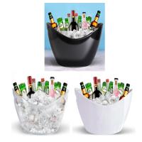 China 8L LED Acrylic Plastic Ice Bucket Modern Design for Party Bar with Tongs 25.5cm Height for sale