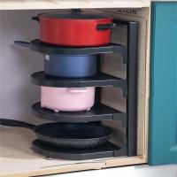 China Carbon Steel 4 Tier Pots and Pans Rack 29x27x45cm Hanging Kitchen Storage Organizer for sale