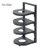 China Carbon Steel 4 Tier Pots and Pans Rack 29x27x45cm Hanging Kitchen Storage Organizer for sale