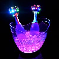 China Custom Logo LED Acrylic Ice Bucket 8L 35x25x28.5cm for Party Club Hotel Beverage Tub for sale