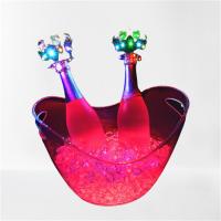 China Custom Logo LED Acrylic Ice Bucket 8L 35x25x28.5cm for Party Club Hotel Beverage Tub for sale