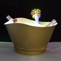 China Custom Logo LED Ice Bucket 12L Clear Beer Champagne Wine Bottle Cooler for Party for sale