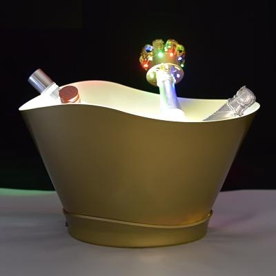 China Custom Logo LED Ice Bucket 12L Clear Beer Champagne Wine Bottle Cooler for Party for sale