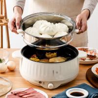China Non-Stick Electric Skillet 20-16cm Portable Hot Pot for Home Kitchen Cooking for sale