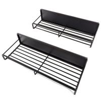 China 2 Pack Black Magnetic Spice Rack Carbon Steel Wall Mounted Storage 25.5x8.7x6.8cm Kitchen Organizer for sale
