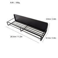 China 2 Pack Black Magnetic Spice Rack Carbon Steel Wall Mounted Storage 25.5x8.7x6.8cm Kitchen Organizer for sale
