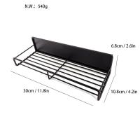 China 2 Pack Black Magnetic Spice Rack Carbon Steel Wall Mounted Storage 25.5x8.7x6.8cm Kitchen Organizer for sale