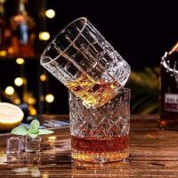 China 315ml Diamond Whiskey Glass Cup Premium Crystal Tumbler for Home Bar Business for sale