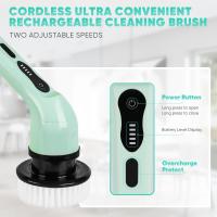 China Cordless Electric Spin Scrubber with 8 Brush Heads 450 RPM Dual Speed Adjustable Handle for Bathroom Kitchen Cleaning for sale