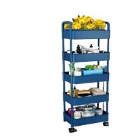 China Multifunctional 5 Tier Rotatable Kitchen Vegetable Organizer with Portable Trolley for sale