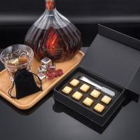 China Stainless Steel Ice Cubes Set 8 PCS with Tong and EVA Gift Box 17.5x12.5x4.2cm for sale