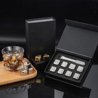 China Stainless Steel Ice Cubes Set 8 PCS with Tong and EVA Gift Box 17.5x12.5x4.2cm for sale