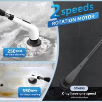 China Portable Rechargeable Electric Cleaning Brush 9 in 1 with 8 Brush Heads 450 RPM Dual Speed for sale