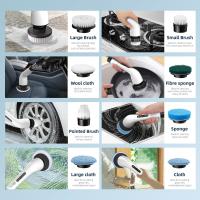 China Portable Rechargeable Electric Cleaning Brush 9 in 1 with 8 Brush Heads 450 RPM Dual Speed for sale