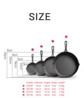 China Non-Stick Pre-Seasoned Cast Iron Skillet 26cm Black Sustainable Cookware for Outdoor Camping for sale