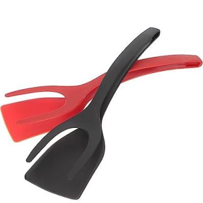 China 2 in 1 Silicone Spatula Tong 34cm Non Stick Egg Flipper Turner for Pancake Fish French Toast Kitchen Cooking Tool for sale