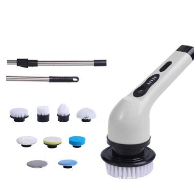 China Cordless Power Scrubber with 9 Replaceable Heads 450 RPM Dual Speed Adjustable Handle for Household Cleaning for sale