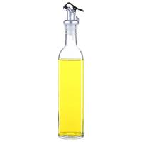 China Other Cooking Tools Square High White Glass Oil Bottle with Customized Logo Nozzle for sale